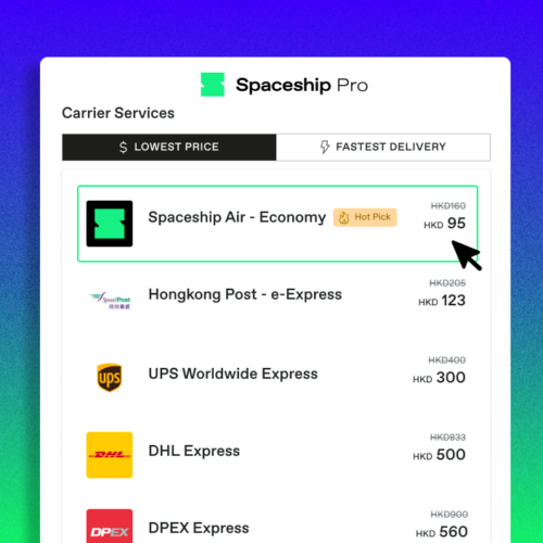 Spaceship | 國際速遞、網店物流，1 個平台出貨本地及海外，用戶尊享獨家物流折扣